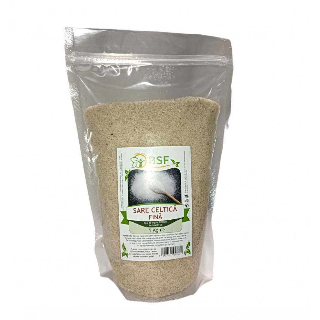 Sare Celtica fina pura, nerafinata, fara adaos de iod 1kg