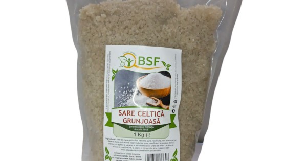 Sare celtica grunjoasa pura, nerafinata, fara adaos de iod 1Kg
