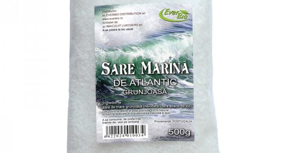 Sare grunjoasa neiodata de Atlantic 500g Everbio